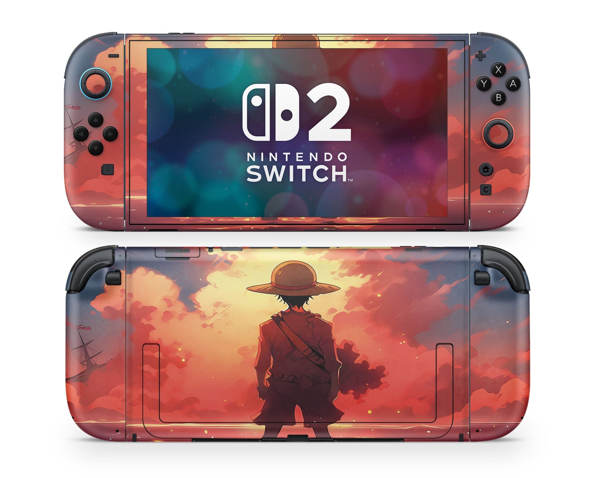 One Piece Luffy Sunset Minimalist Nintendo Switch 2 Switch 2 Skin ...