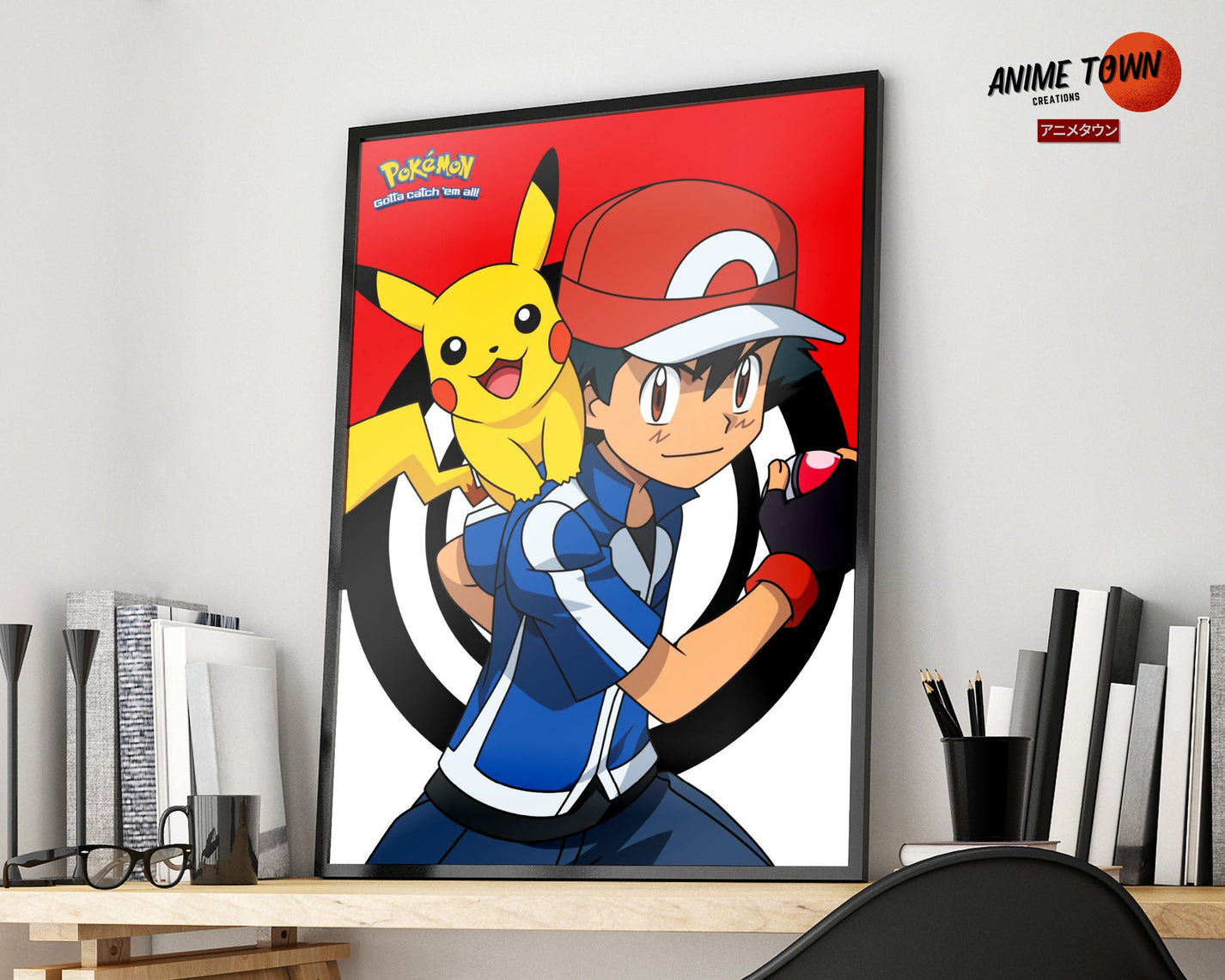 Pokemon Ash and Pikachu Poster Poster – Anime Town Creations