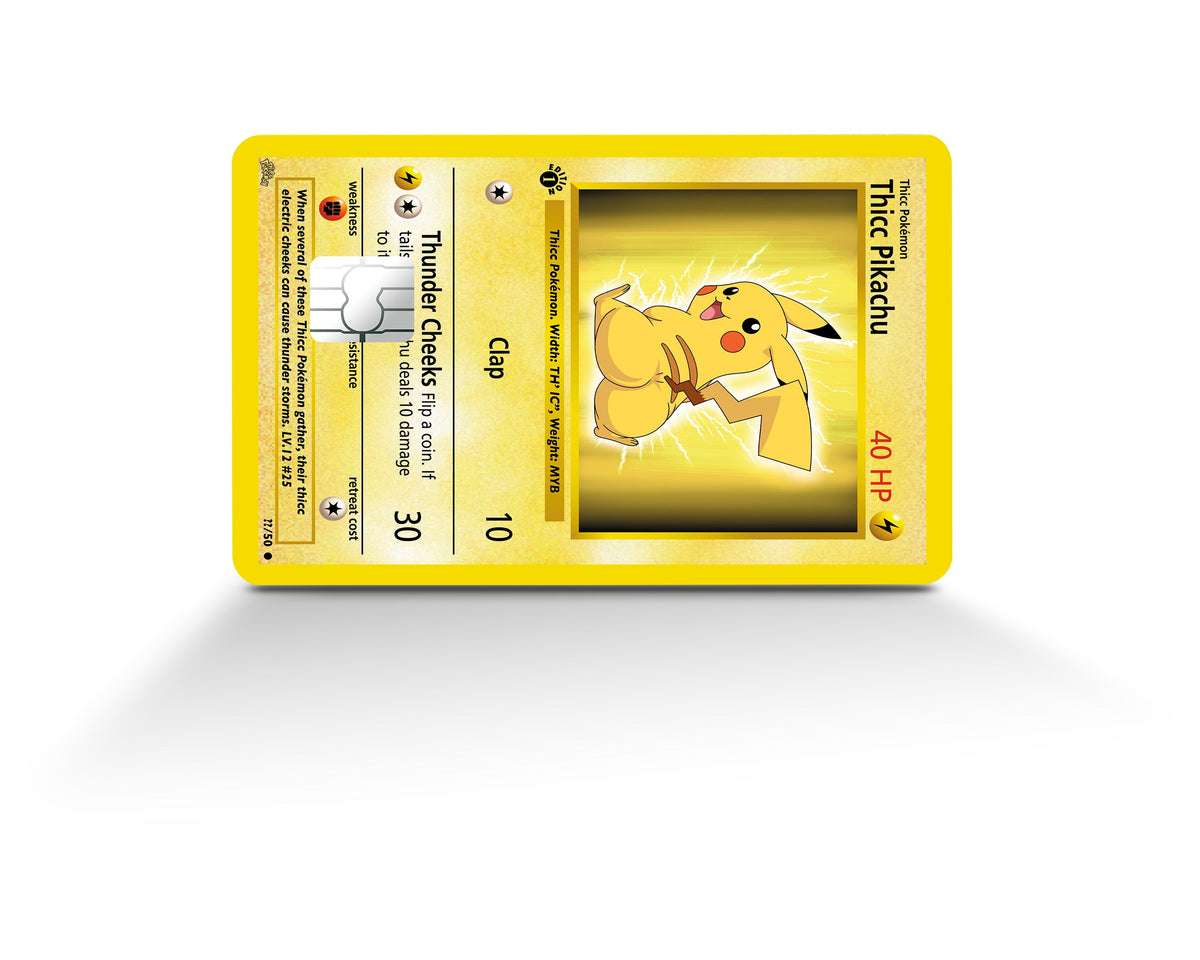 Thicc Pikachu Pokemon Card Credit Card Credit Card Skin Anime Town