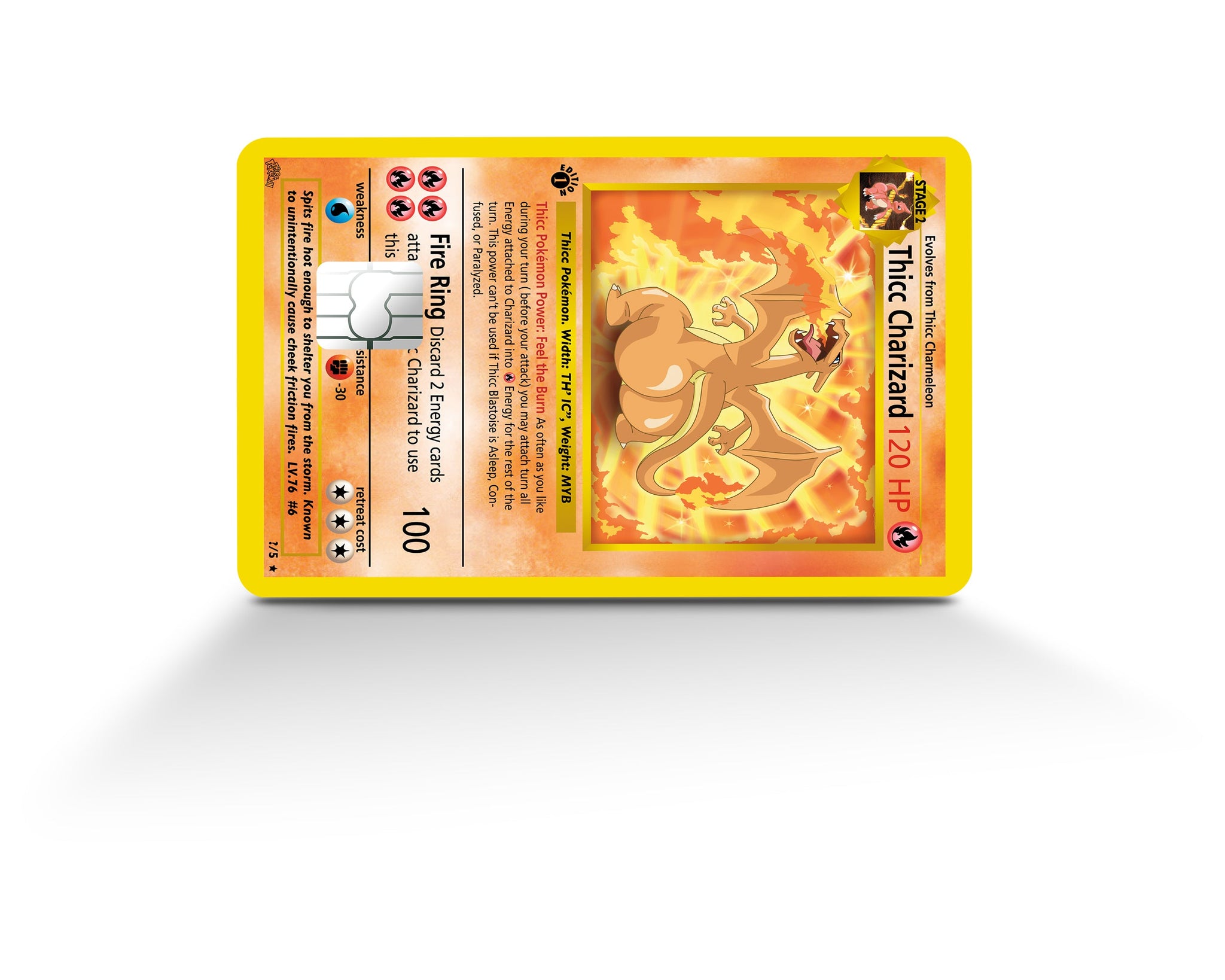 Thicc Charizard Pokemon Card Credit Card Credit Card Skin – Anime Town ...