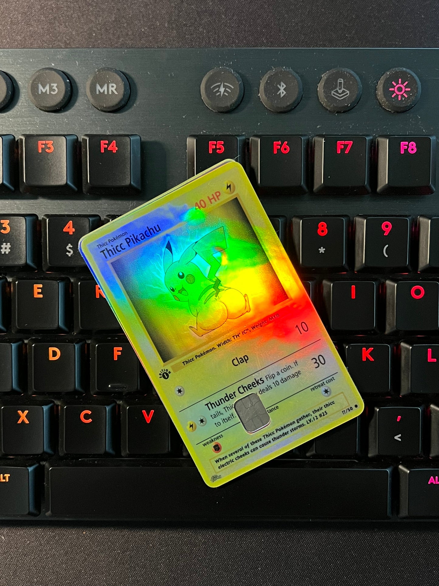 Thicc Pikachu Pokemon Card Holographic Credit Card Holographic Credit ...