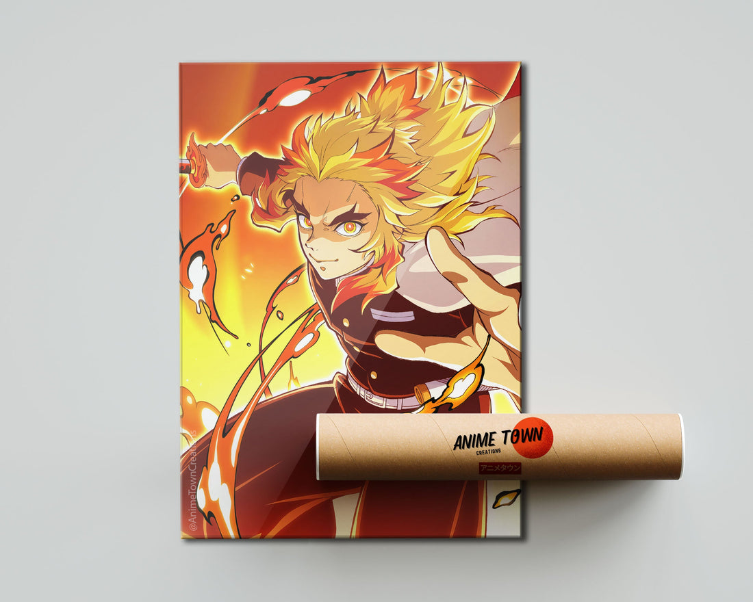 Demon Slayer Rengoku Kyojuro Poster Poster – Anime Town Creations