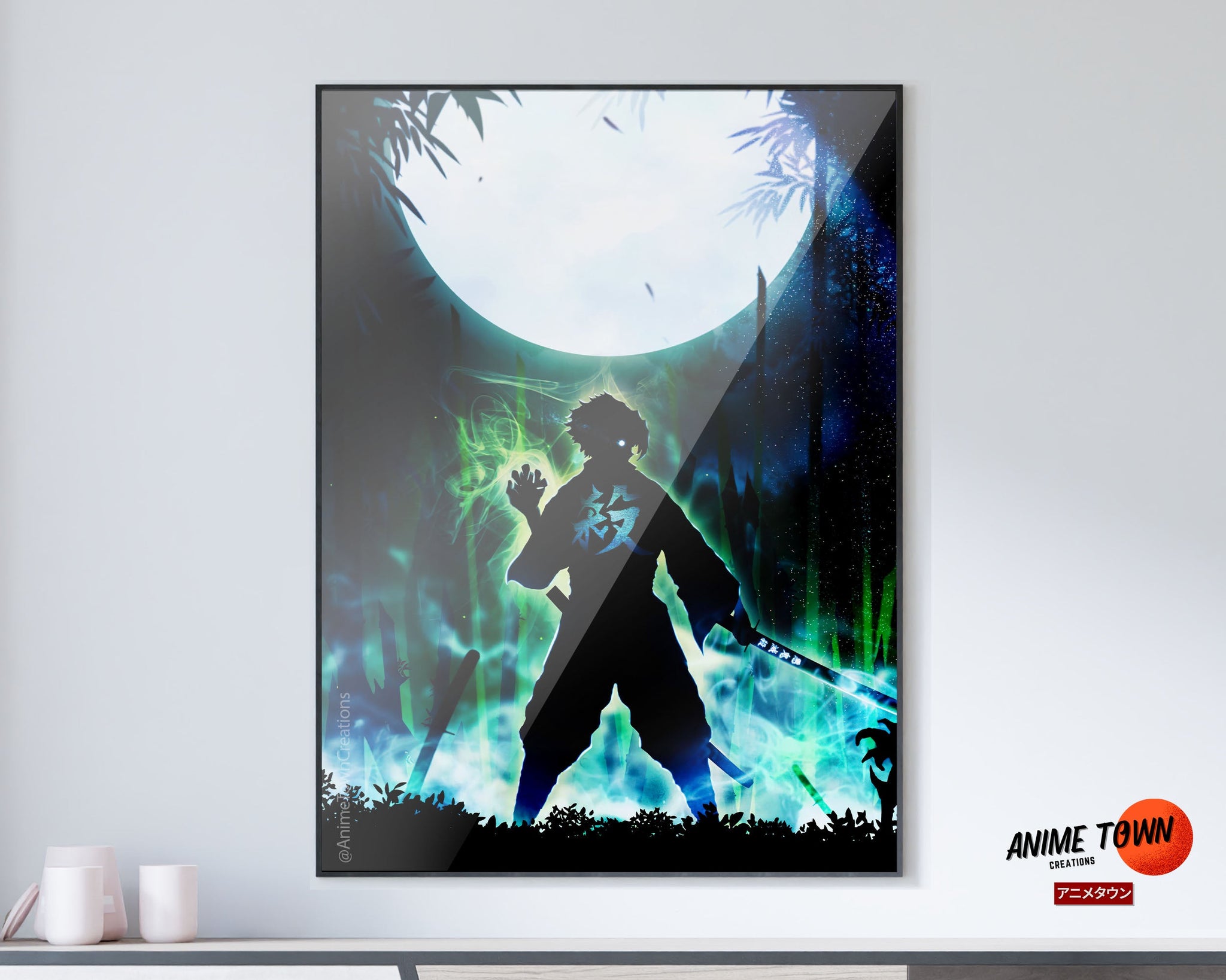 Demon Slayer Sanemi Shinazugawa Moonlight Poster – Anime Town Creations