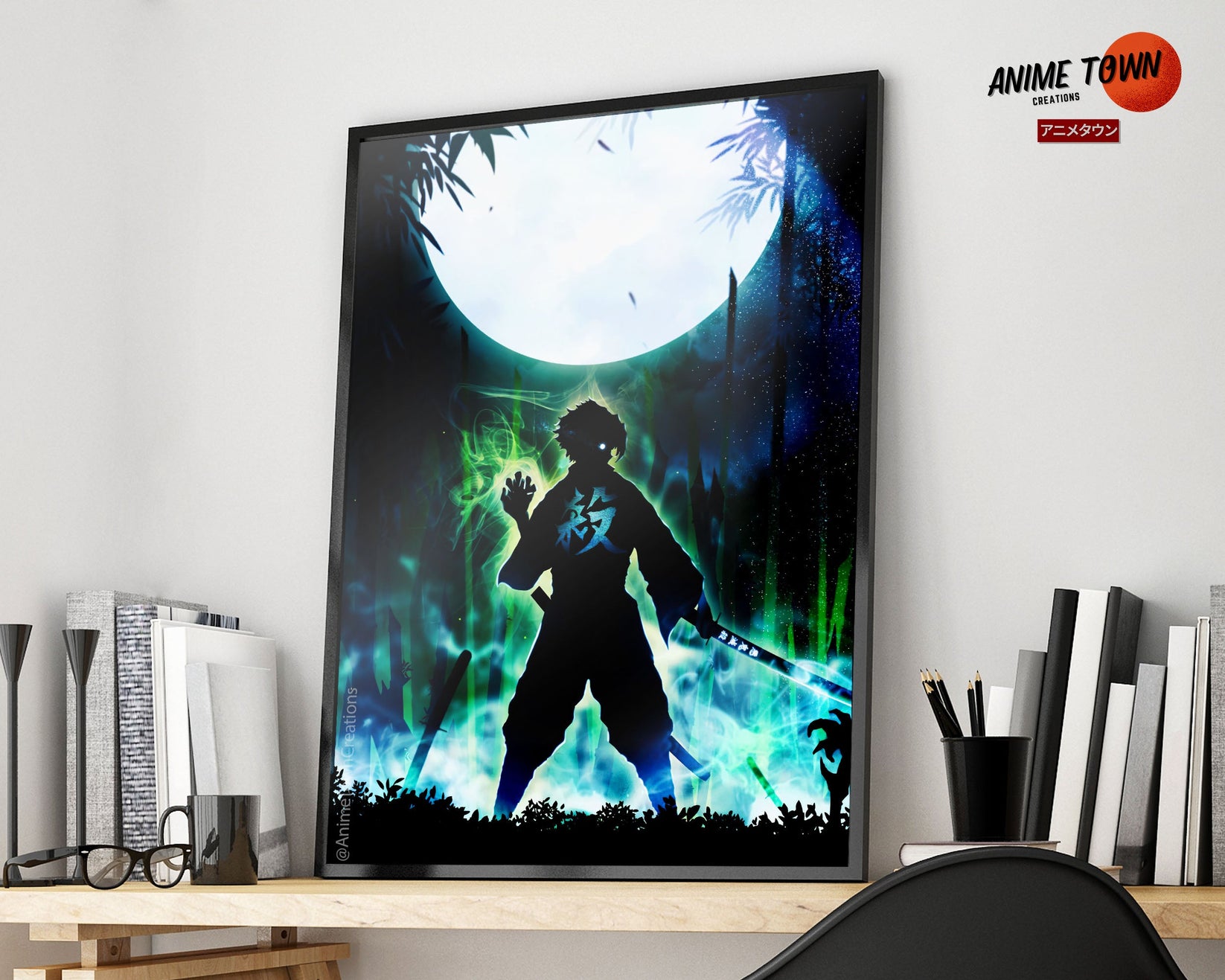 Demon Slayer Sanemi Shinazugawa Moonlight Poster – Anime Town Creations