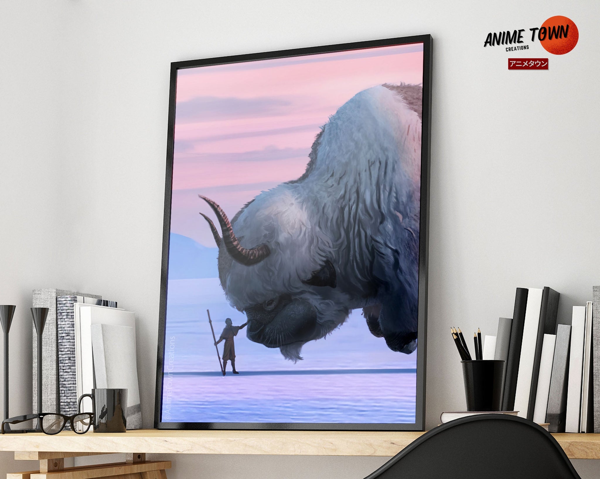 Avatar Aang and Appa Poster – Anime Town Creations