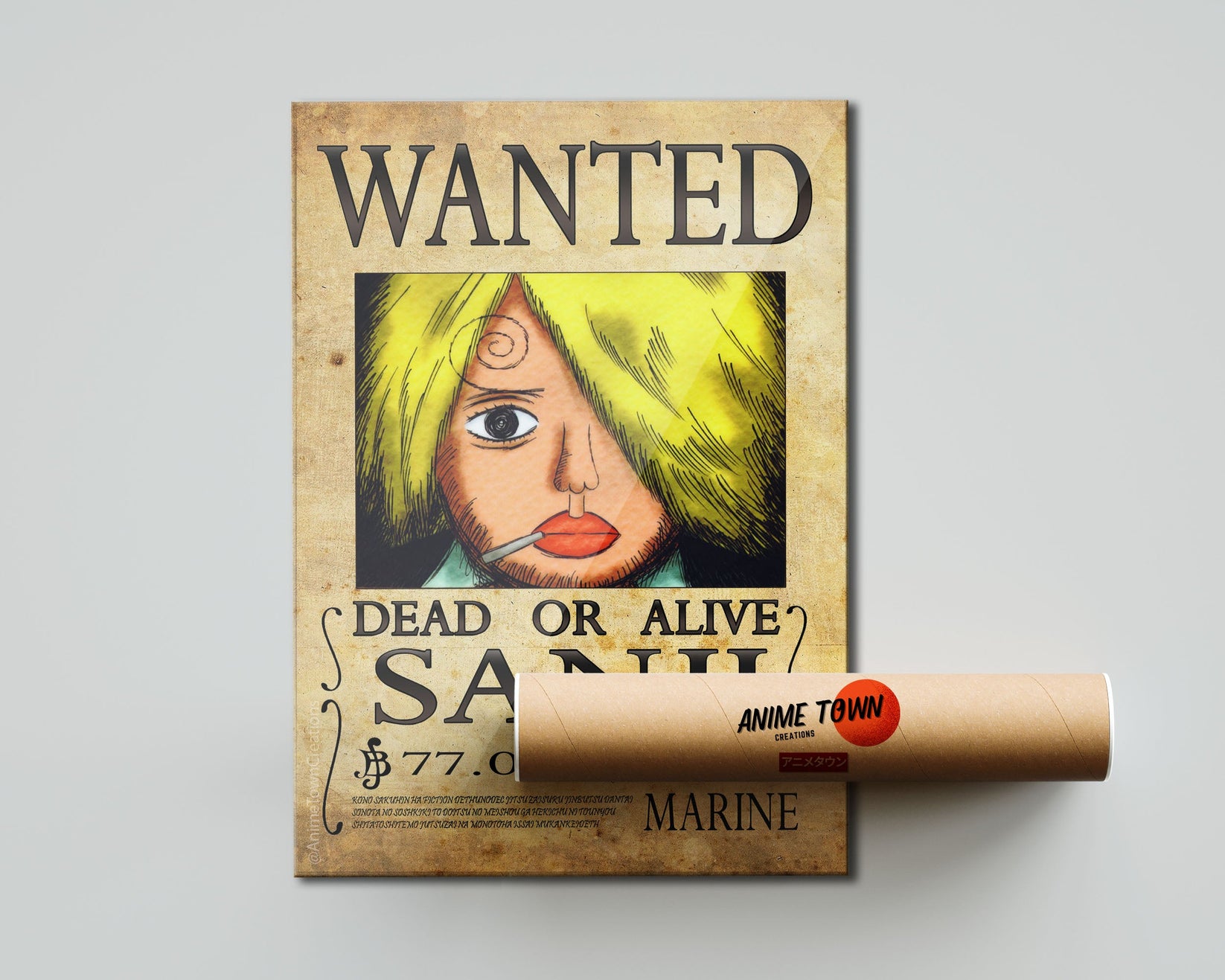 One Piece Sanji Wanted Poster Poster – Anime Town Creations