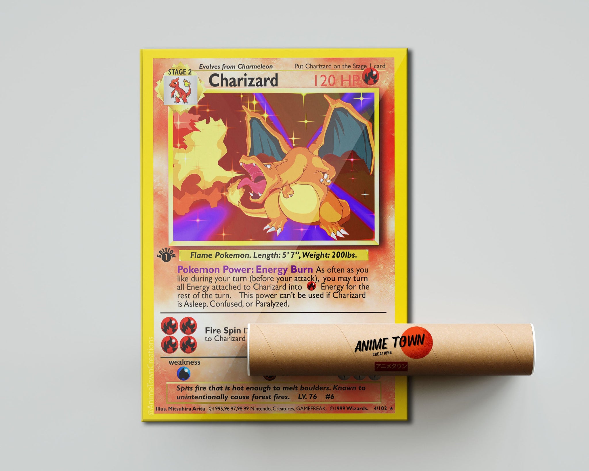 Charizard Pokemon Card Poster – Anime Town Creations