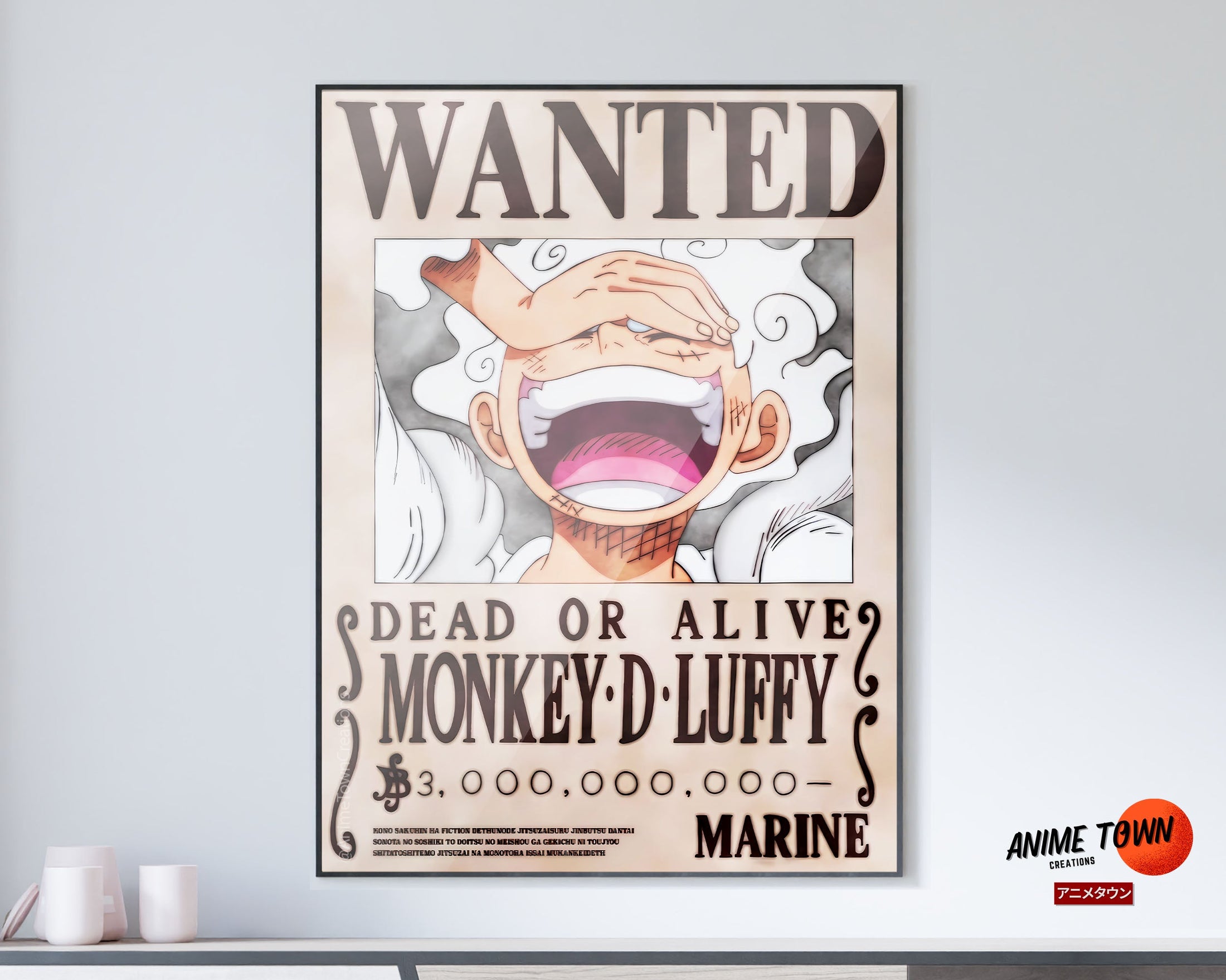 One Piece Luffy Gear 5 Wanted Poster – Anime Town Creations