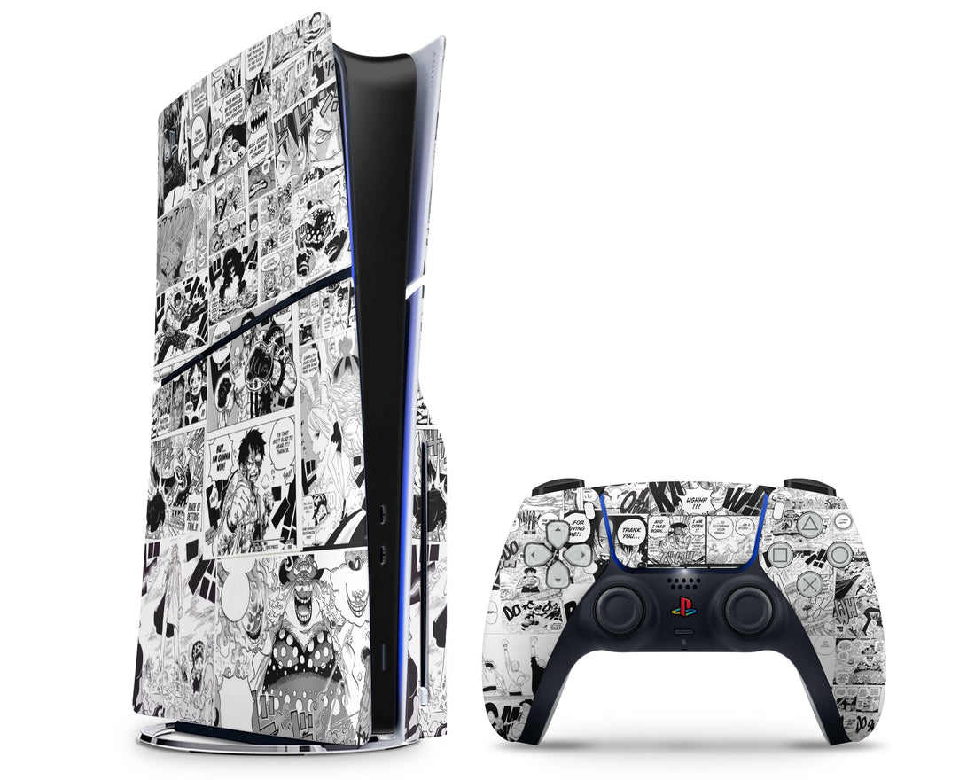 One Piece Manga Collage PS5 Slim PS5 Slim Skin – Anime Town Creations