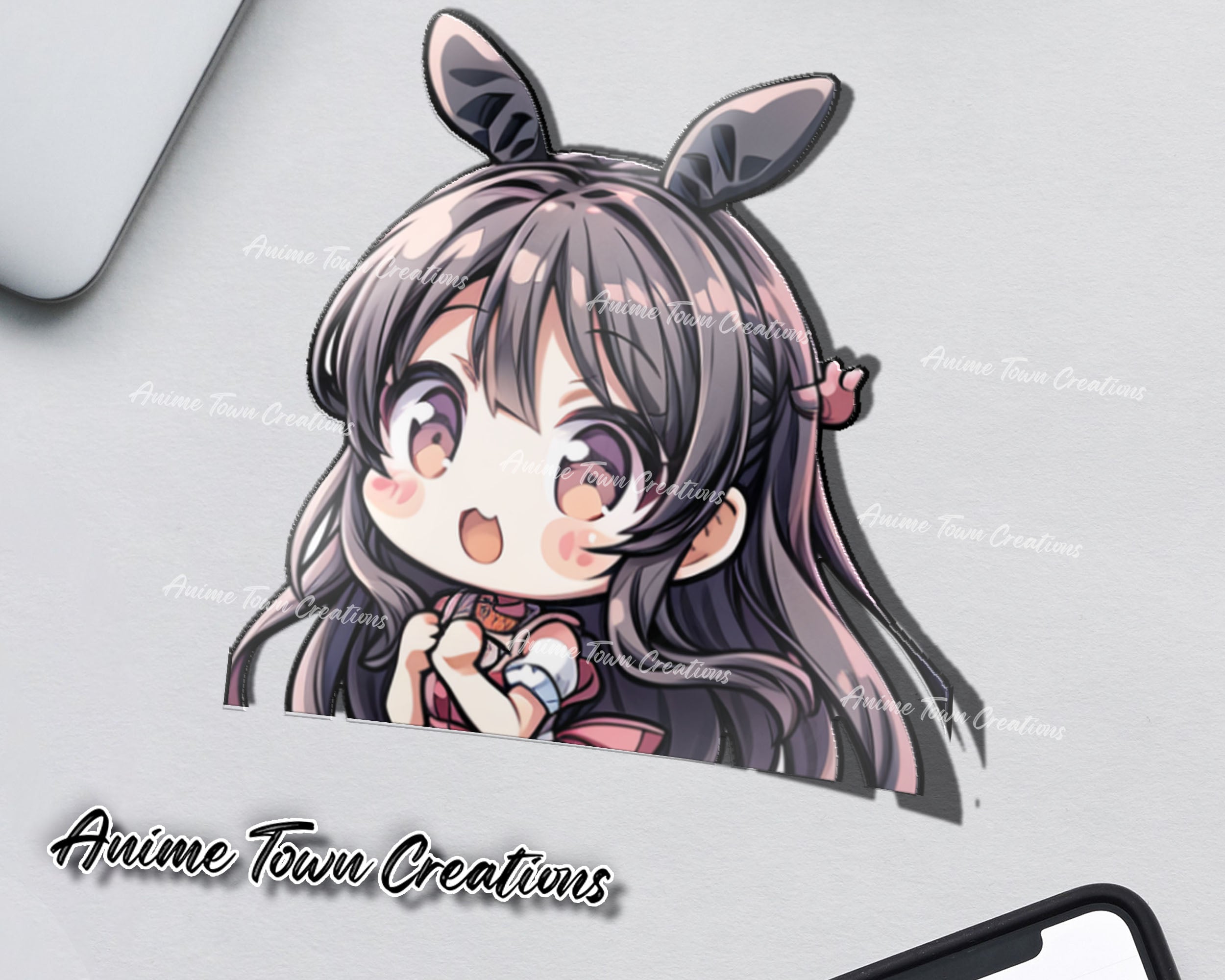Mai Sakurajima Bunny Peeker Sticker Sticker – Anime Town Creations