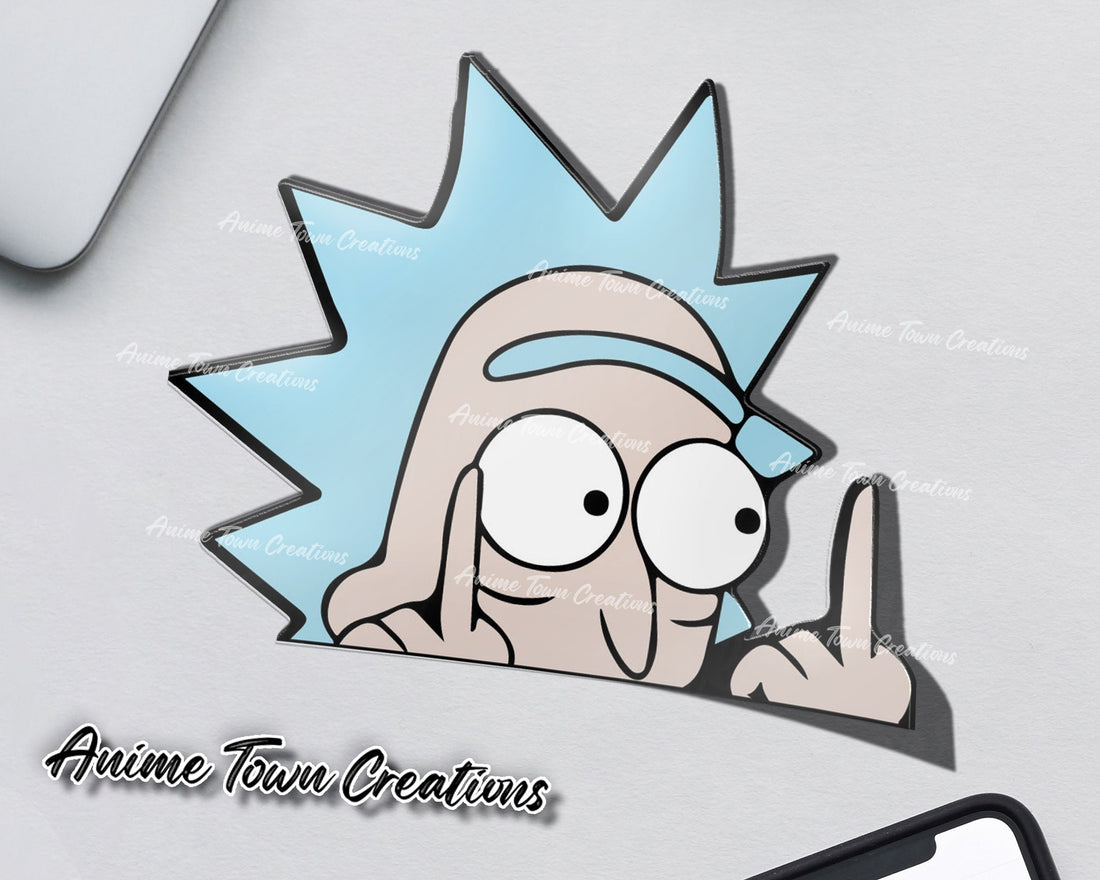 Rick And Morty Middle Finger Rick Sticker Sticker – Anime Town Creations